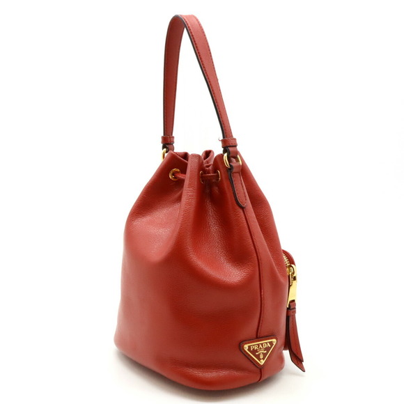 Prada | Bags | Prada Mini Bucket Red Leather Bag | Poshmark